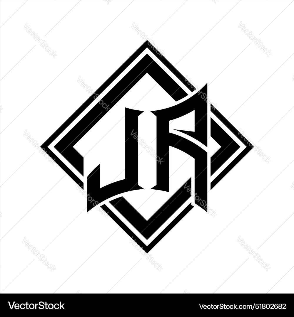 Ja letter logo with abstract shield shape Vector Image