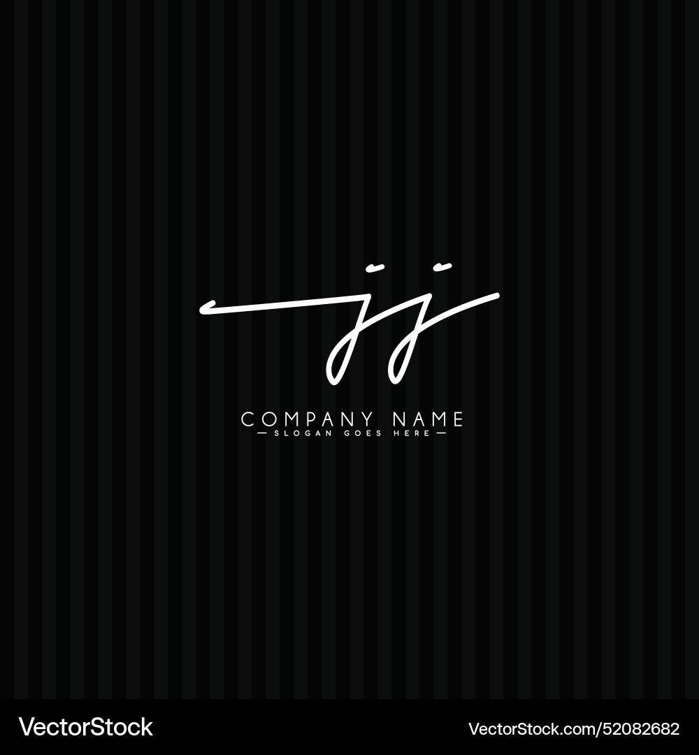 Jj initial logo in signature style – Royalty-Free Vector | VectorStock