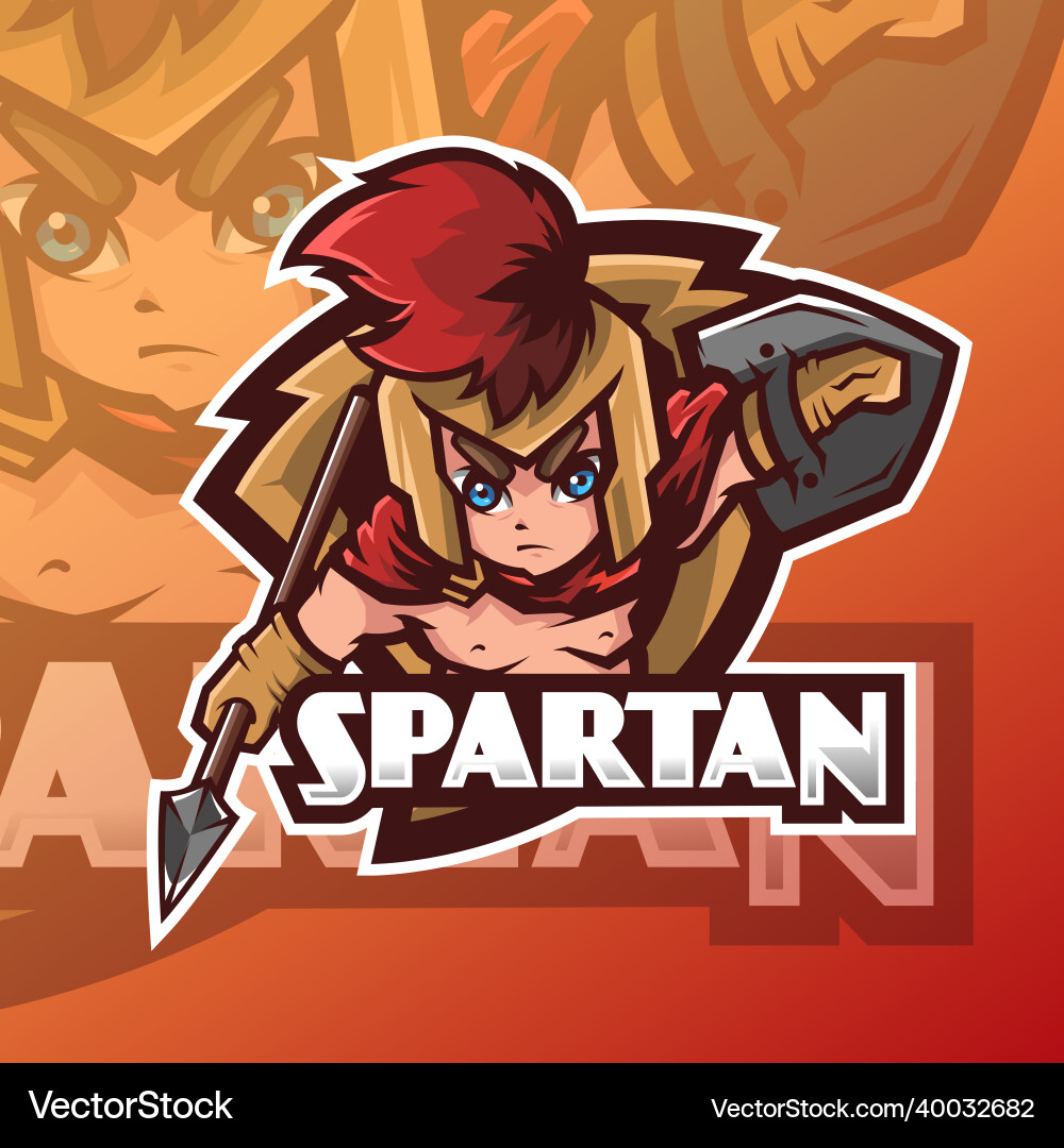 Little spartan e-sport logo Royalty Free Vector Image