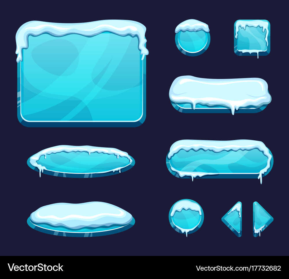 Mobile game ui template in cartoon style glossy Vector Image