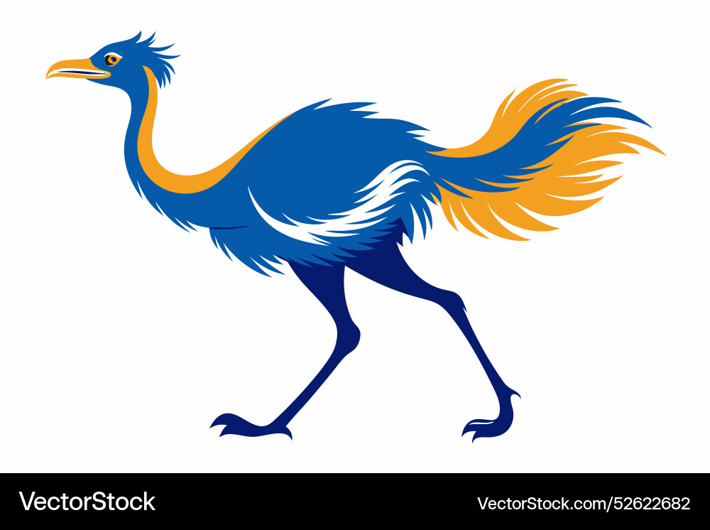 Ostrich run silhouette j Royalty Free Vector Image