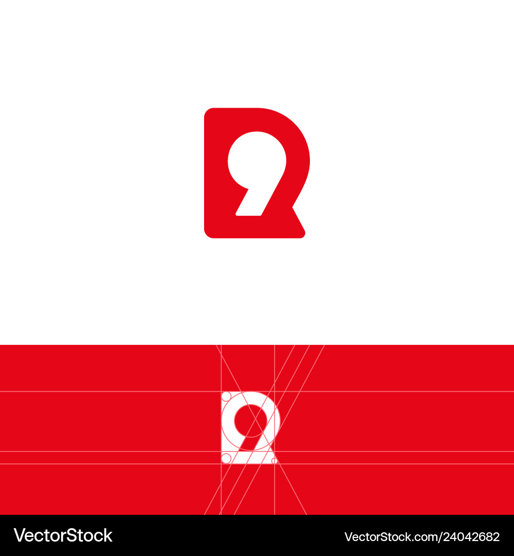 R9 initial 9r logo icon Royalty Free Vector Image