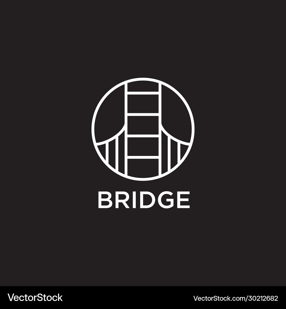 Simple bridge icon logo design template Royalty Free Vector