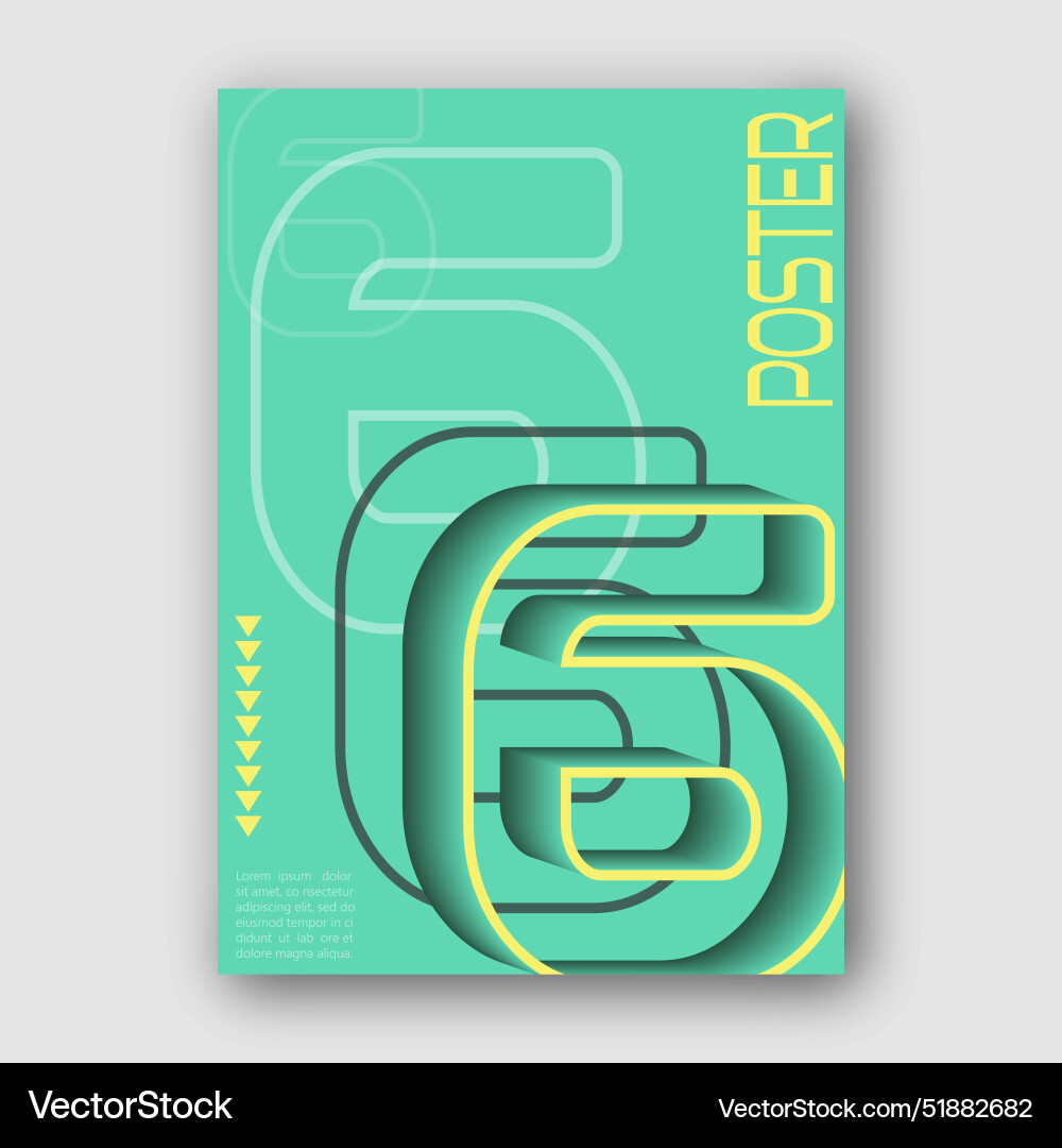 Stylized figure 6 template for poster billboard Vector Image