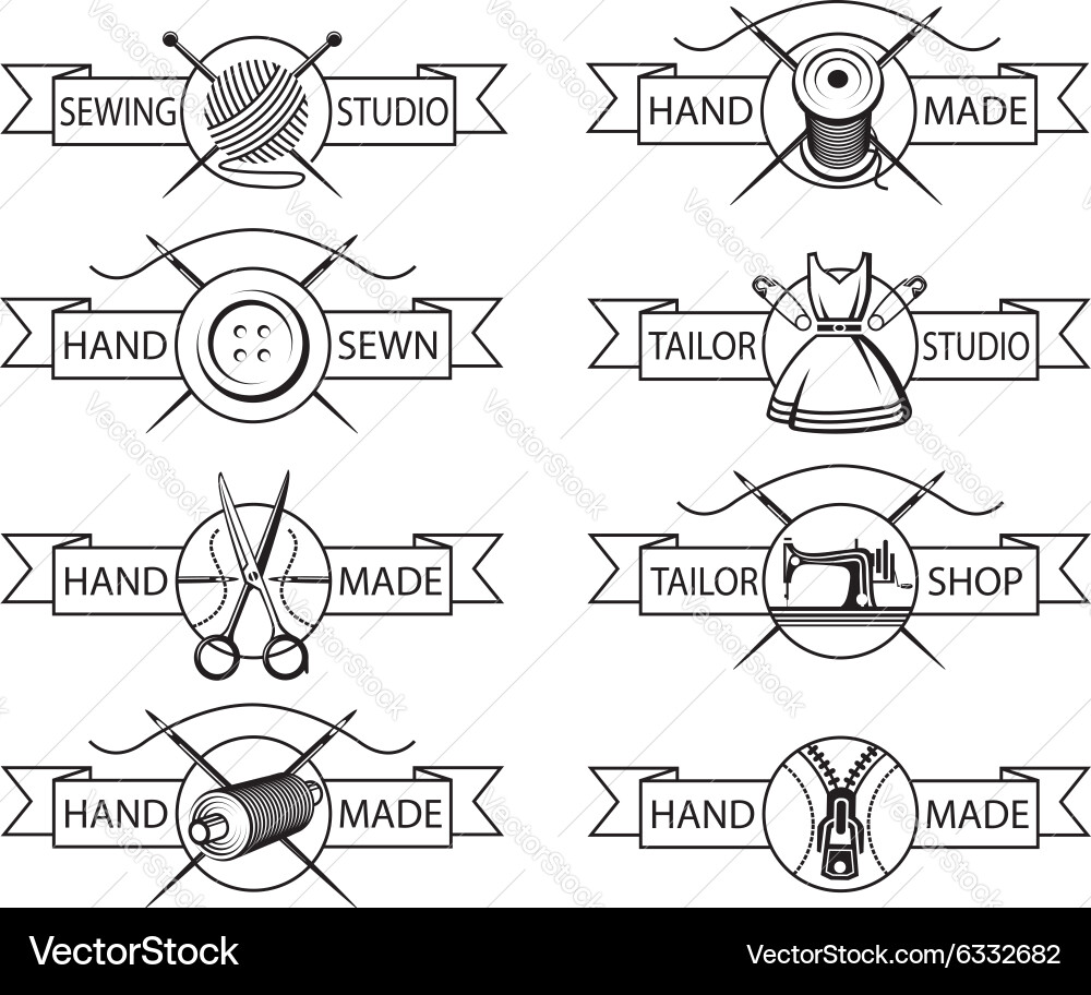 Tailor labels Royalty Free Vector Image - VectorStock