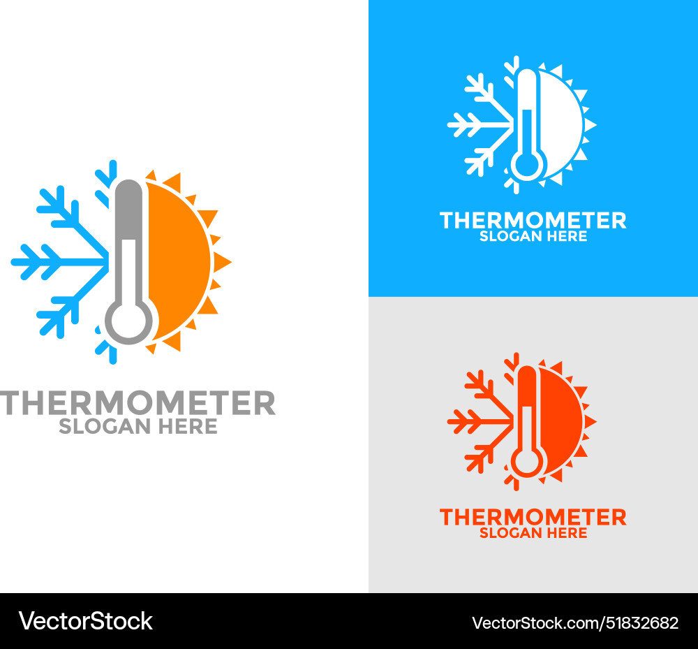 Thermometer logo concept icon set isolated – Royalty-Free Vector ...