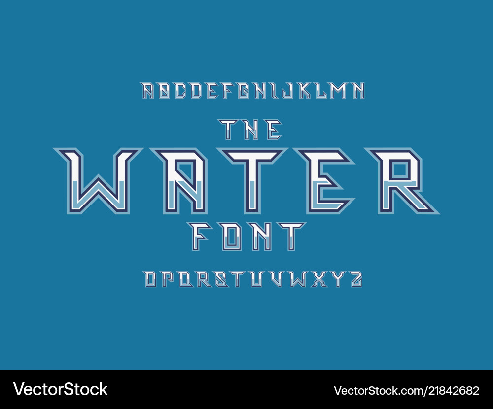 Water font alphabet Royalty Free Vector Image - VectorStock