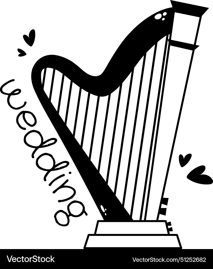 Wedding harp Royalty Free Vector Image - VectorStock