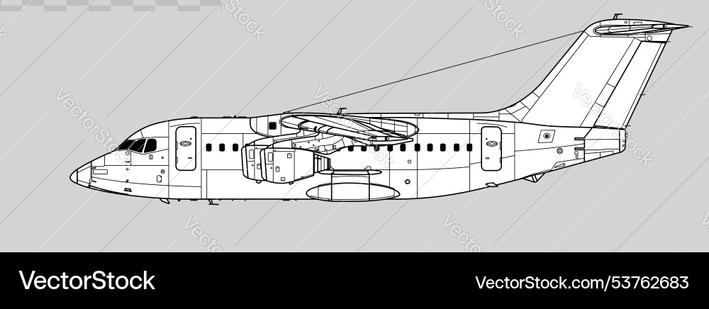 BAE 146-100 Regional Jet Royalty Free Vector Image