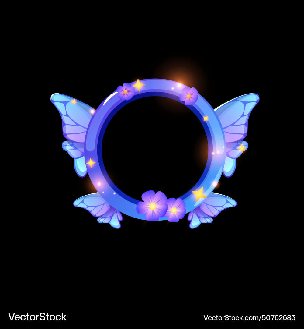 Celestial winged avatar frame Royalty Free Vector Image