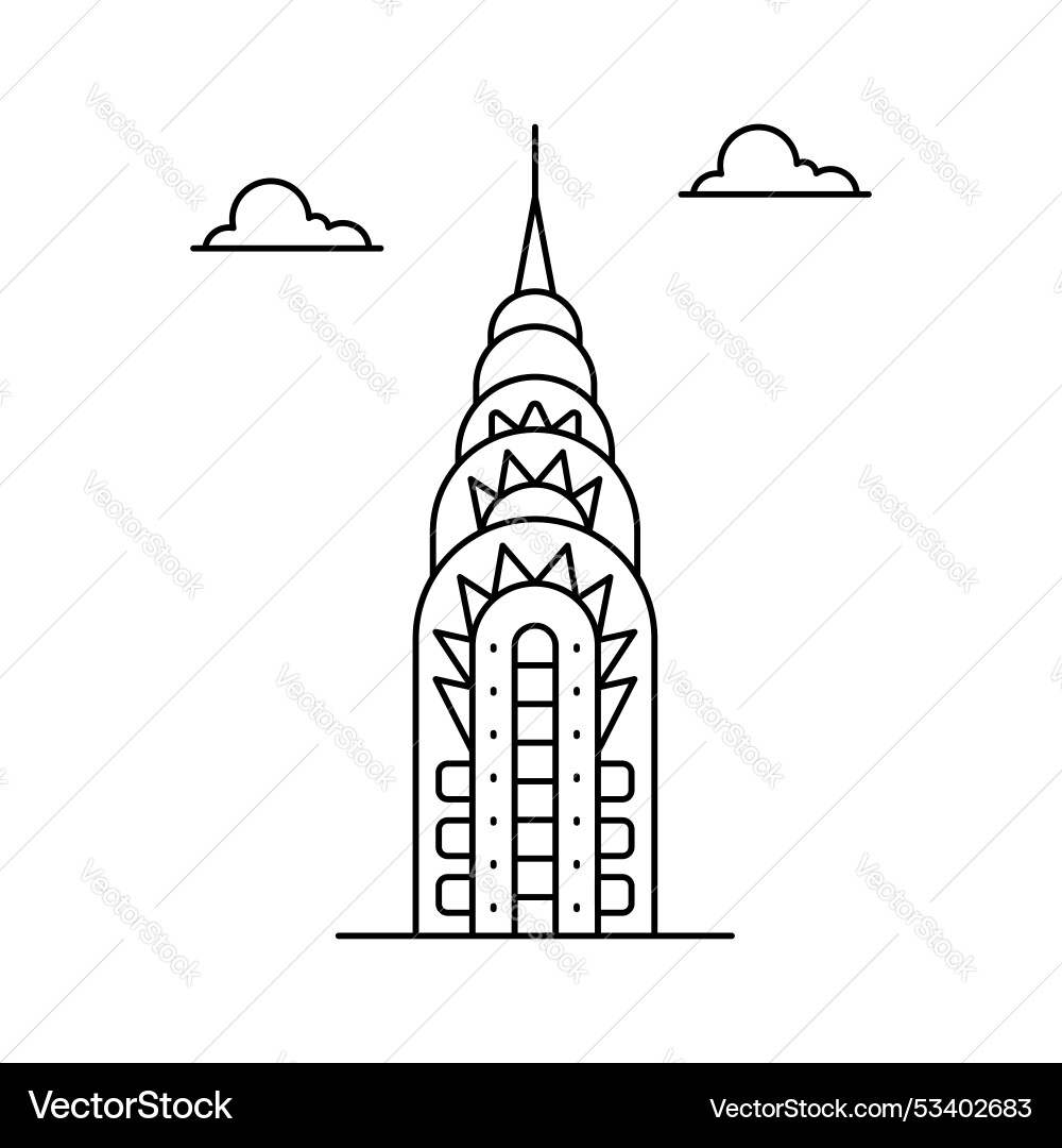 Chrysler building Royalty Free Vector Image - VectorStock