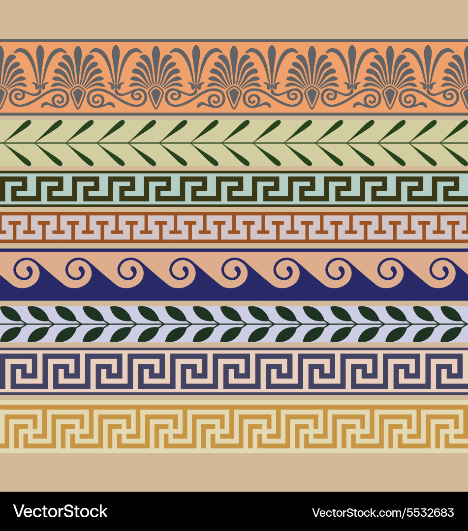 Greek borders Royalty Free Vector Image - VectorStock