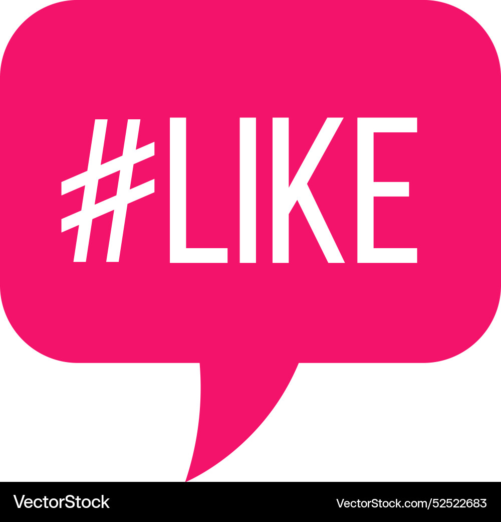 Hashtag like in chat message box social Royalty Free Vector