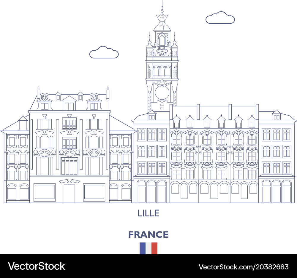 Lille city skyline Royalty Free Vector Image - VectorStock