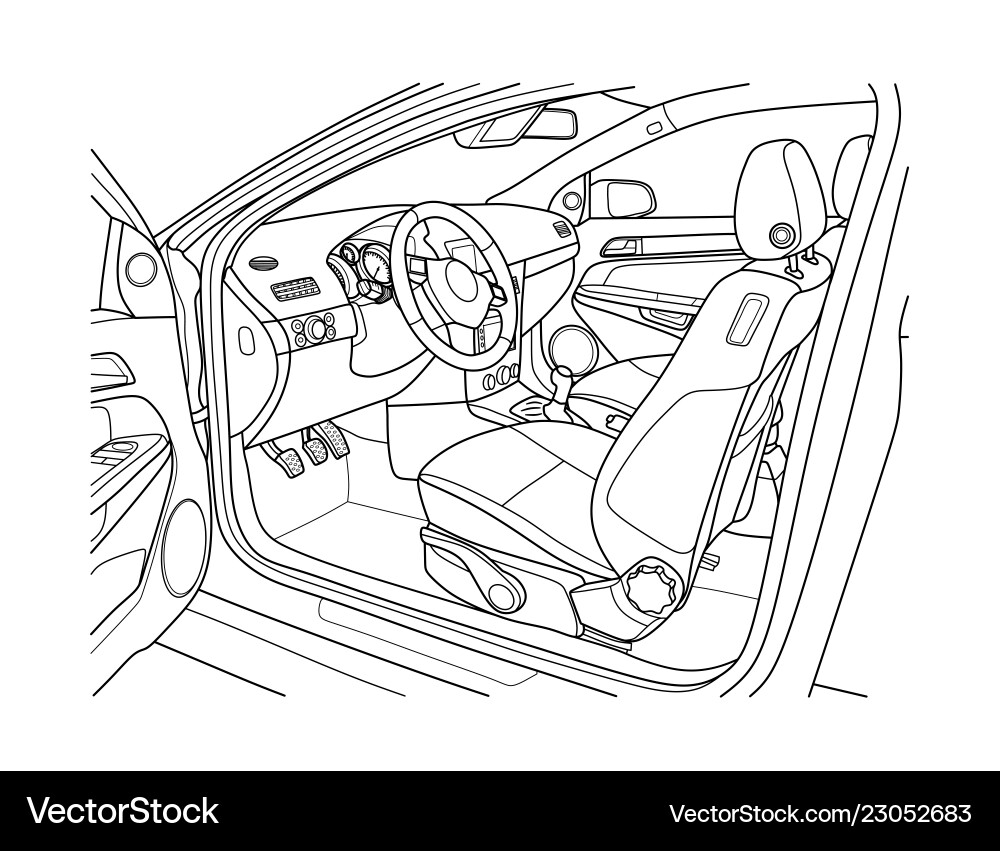 Machine inside interior of the vehicle Royalty Free Vector