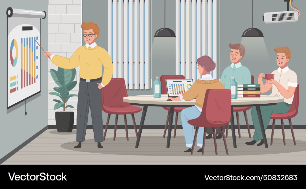 Meeting room cartoon Royalty Free Vector Image