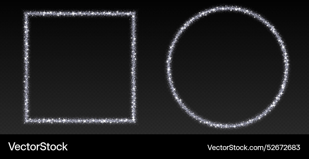 Silver Glitter Festive Borders Royalty Free Vector Image