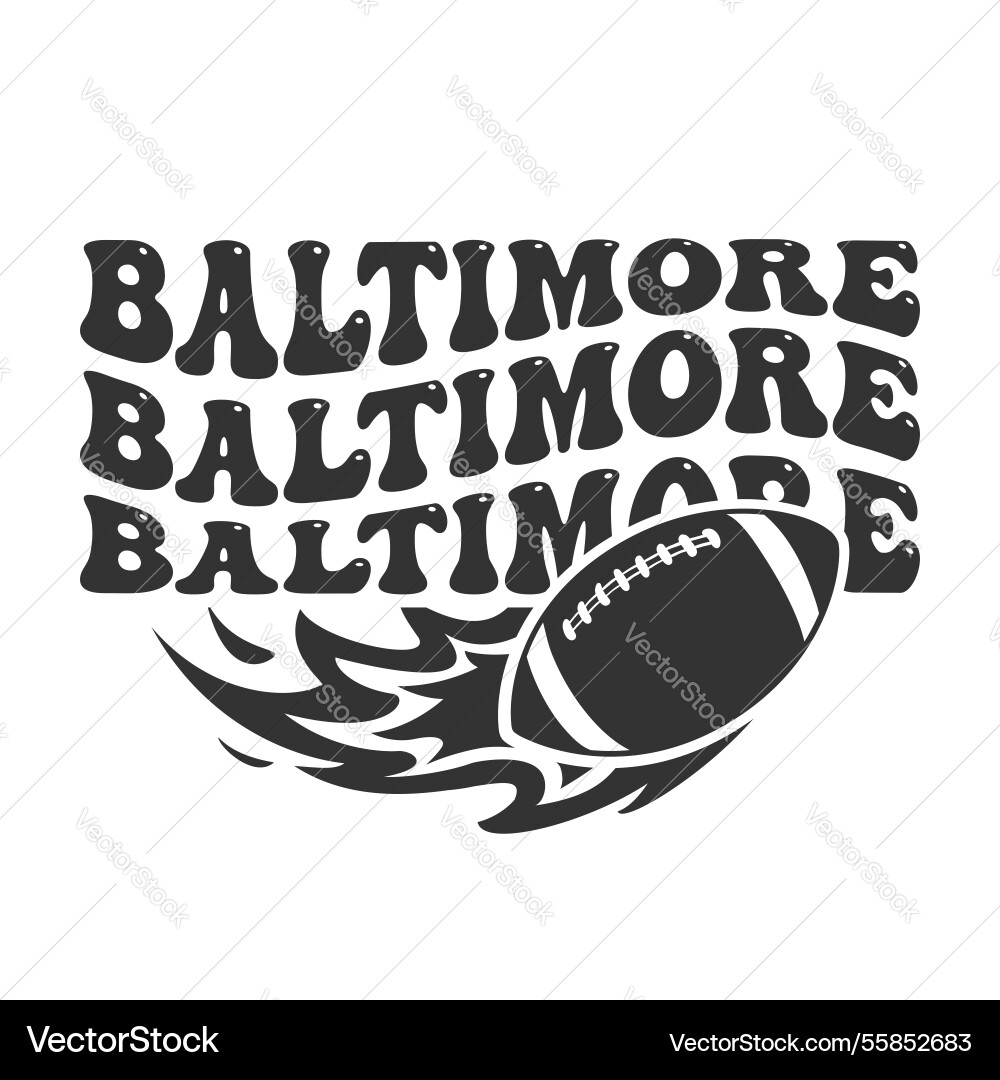 Wavy baltimore md usa lettering design Royalty Free Vector