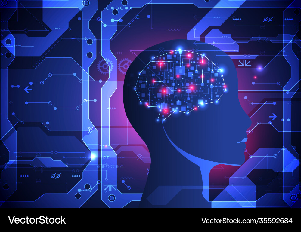 Künstliche Intelligenz Konzepttechnologie Vektorbild
