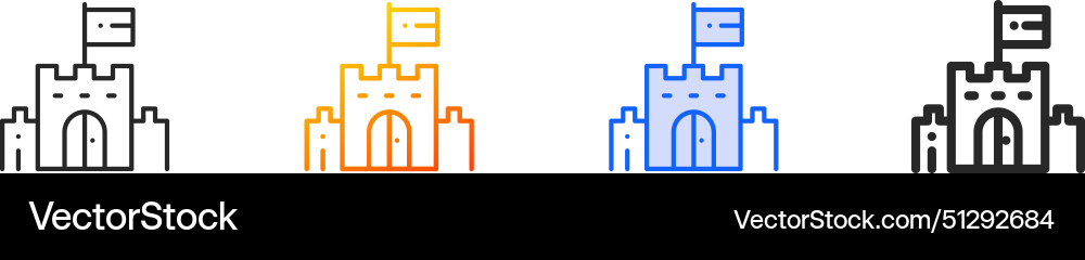 Citadel iconthin linear gradient blue stroke Vector Image