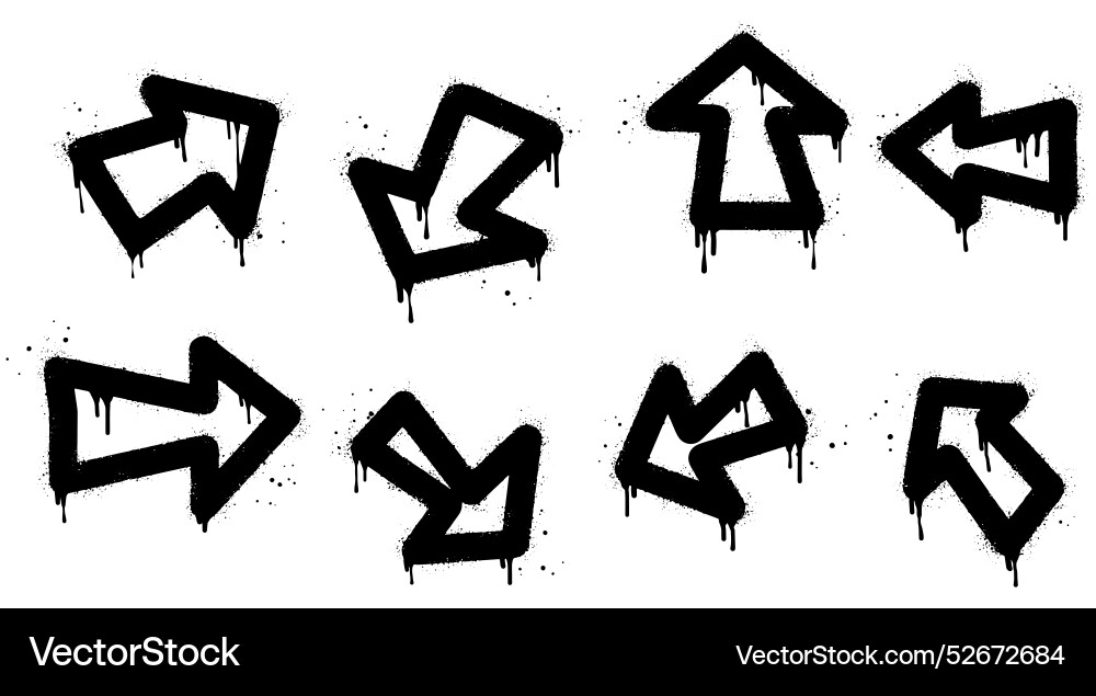 Collection of spray painted graffiti arrow Vector Image