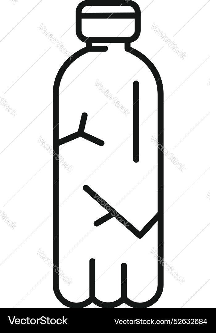 Cracked plastic bottle showing environmental Vector Image