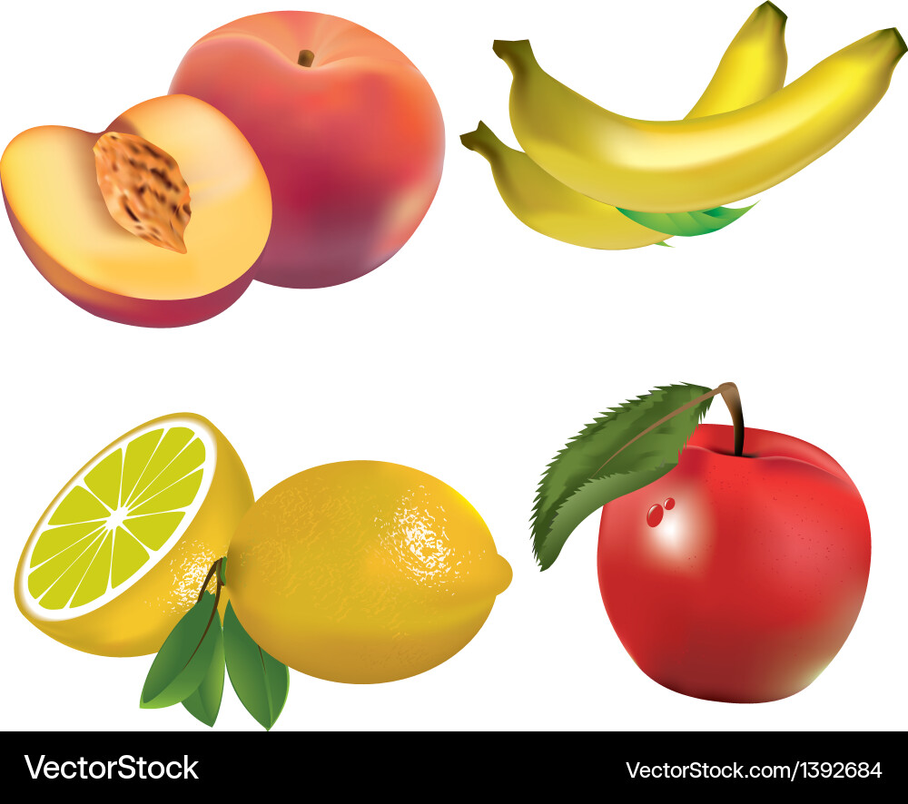 Fruits set Royalty Free Vector Image - VectorStock