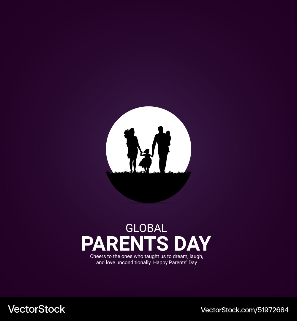 Global parents day creative ads Royalty Free Vector Image