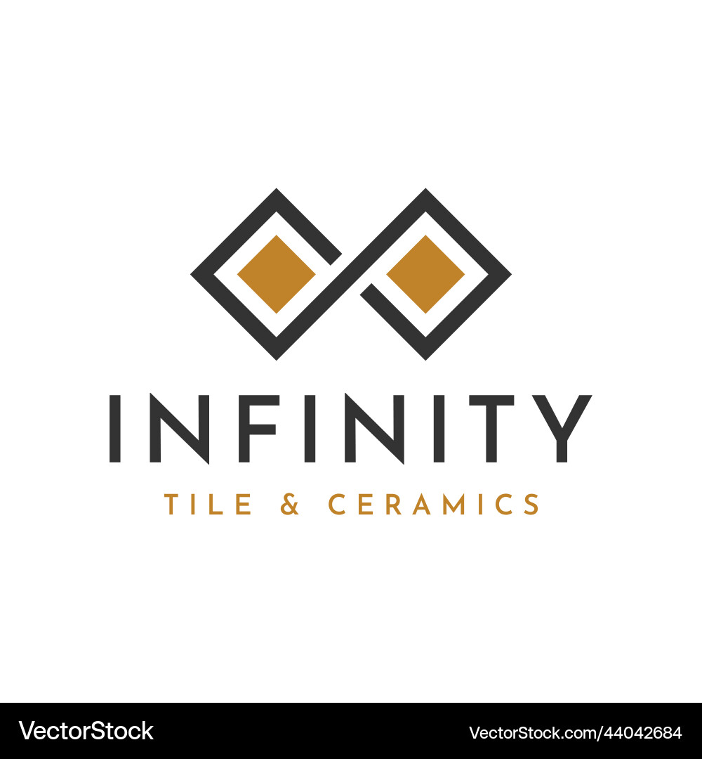 Infinity Tile Logo - Ceramic & Modern Vector Image