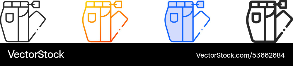 Jeans iconthin linear gradient blue stroke Vector Image