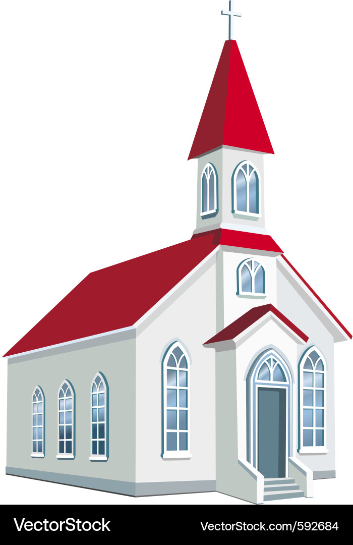Little county christian church Royalty Free Vector Image