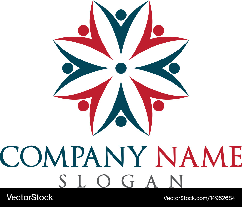 People connect and communication logo Royalty Free Vector