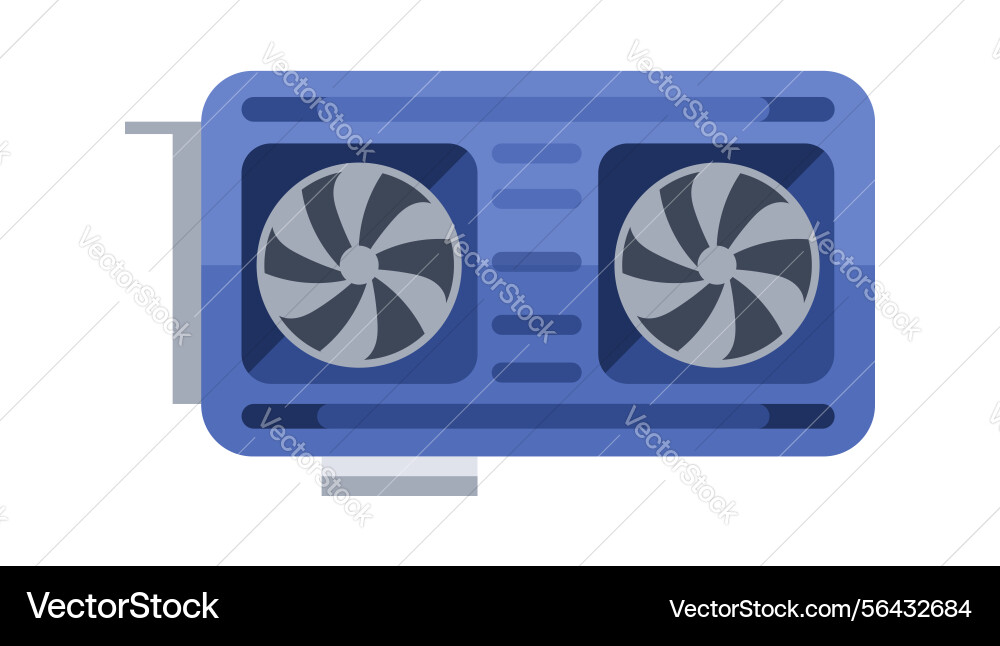Powerful graphics card cooling system featuring Vector Image