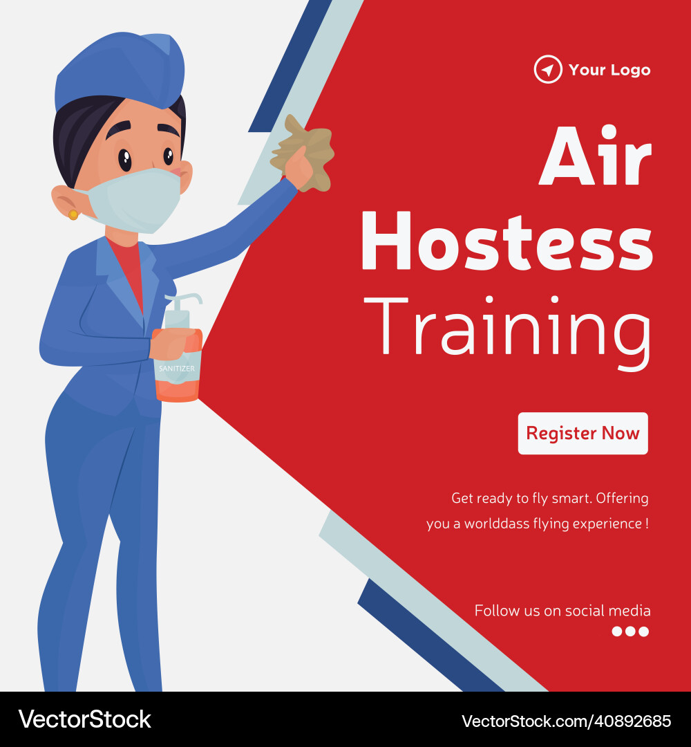 Banner design of air hostess Royalty Free Vector Image