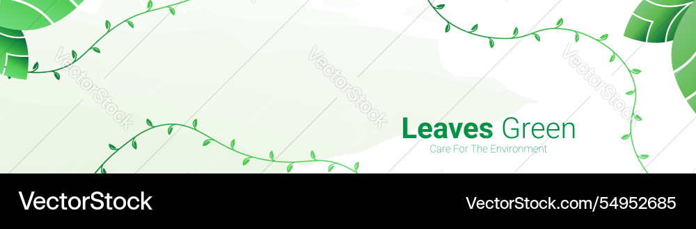 Banner leaves green nature background Royalty Free Vector