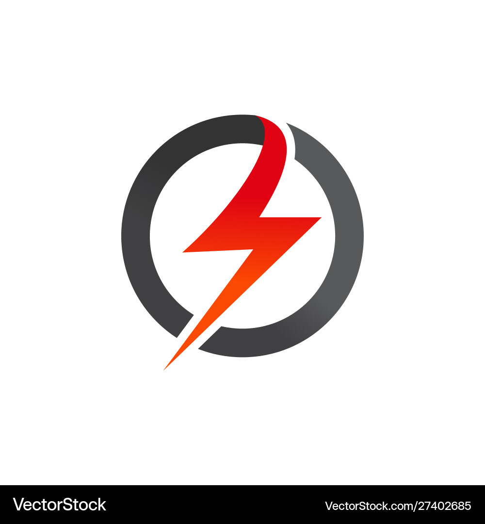Circular flash thunder energy electric logo design