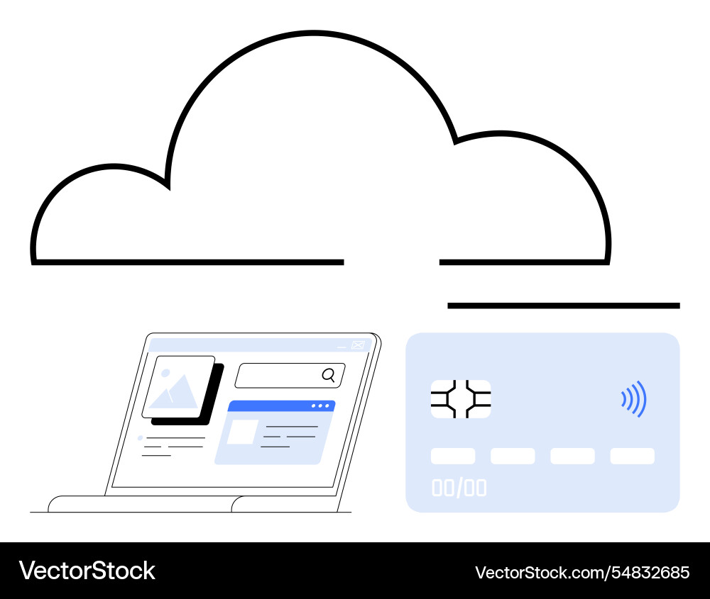 Cloud technology with online shopping and digital Vector Image