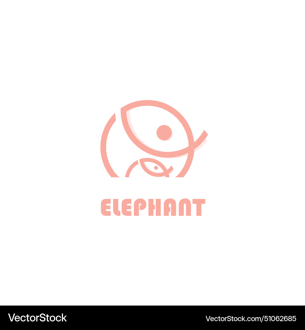 Elephants logo design template flat style Vector Image