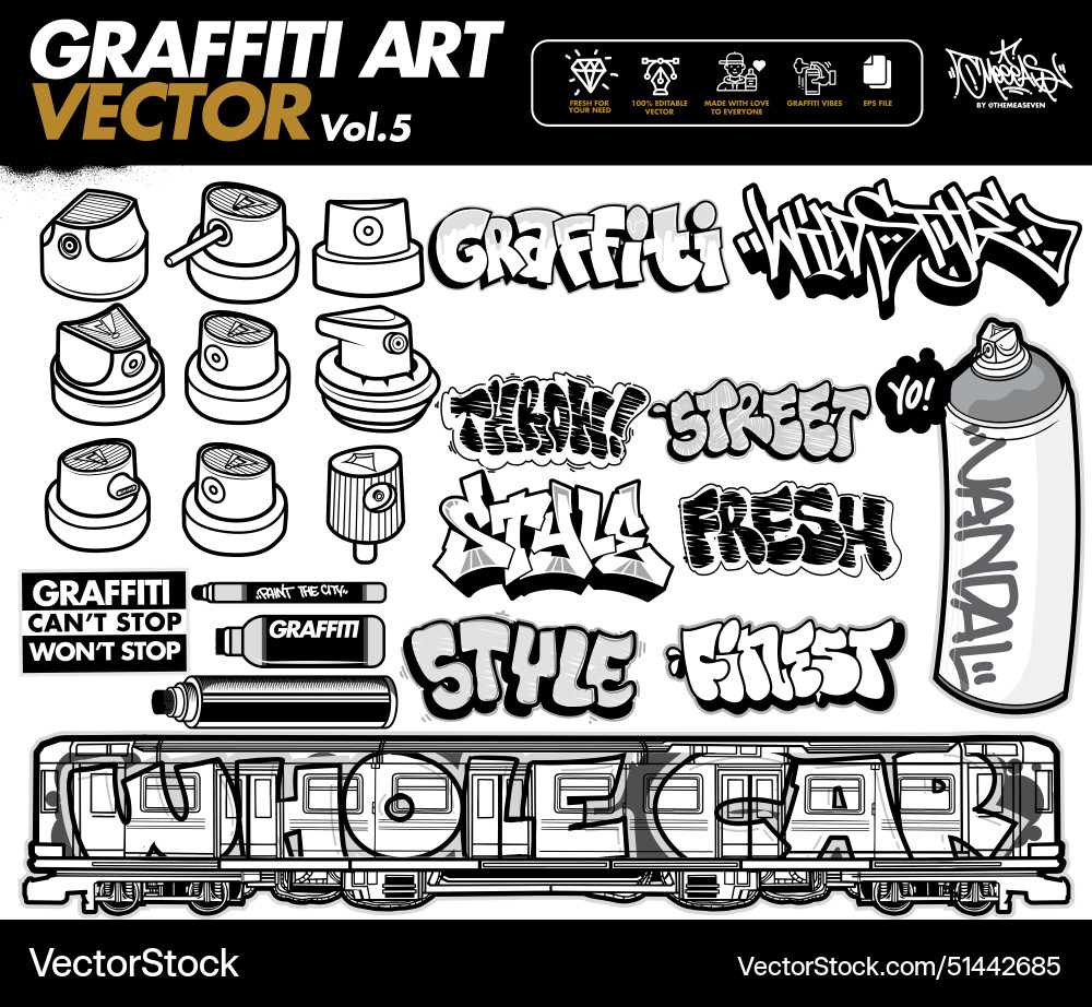 Graffiti tools Royalty Free Vector Image - VectorStock
