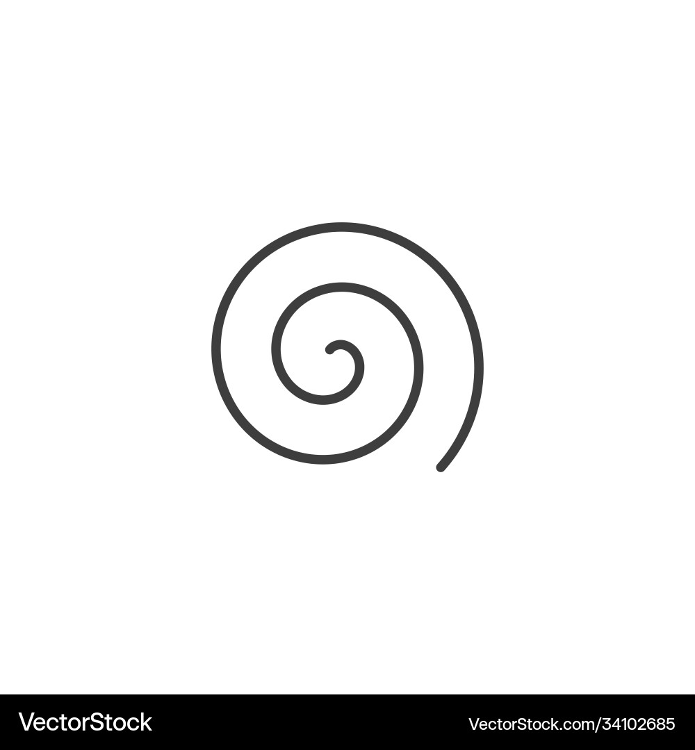 Large linear spiral archimedean black Royalty Free Vector