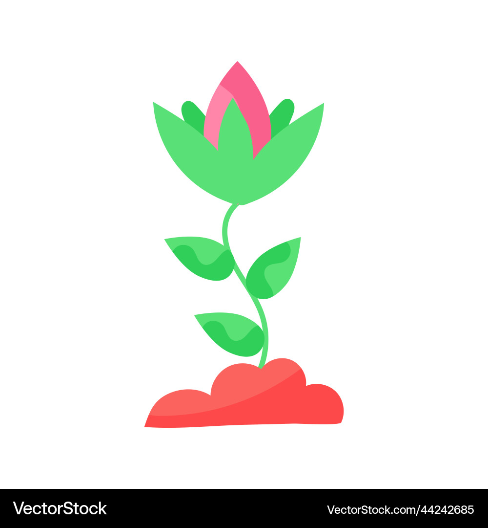 Red and green spring flowers Royalty Free Vector Image