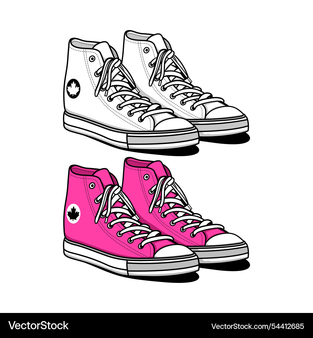 Sneaker shoes art hand drawn shoe Royalty Free Vector Image