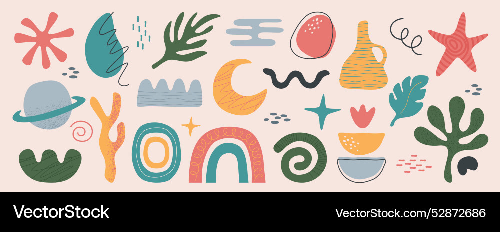 Abstract geometric shapes freeform figures Vector Image