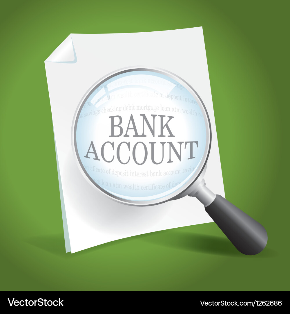 Bank account Royalty Free Vector Image - VectorStock