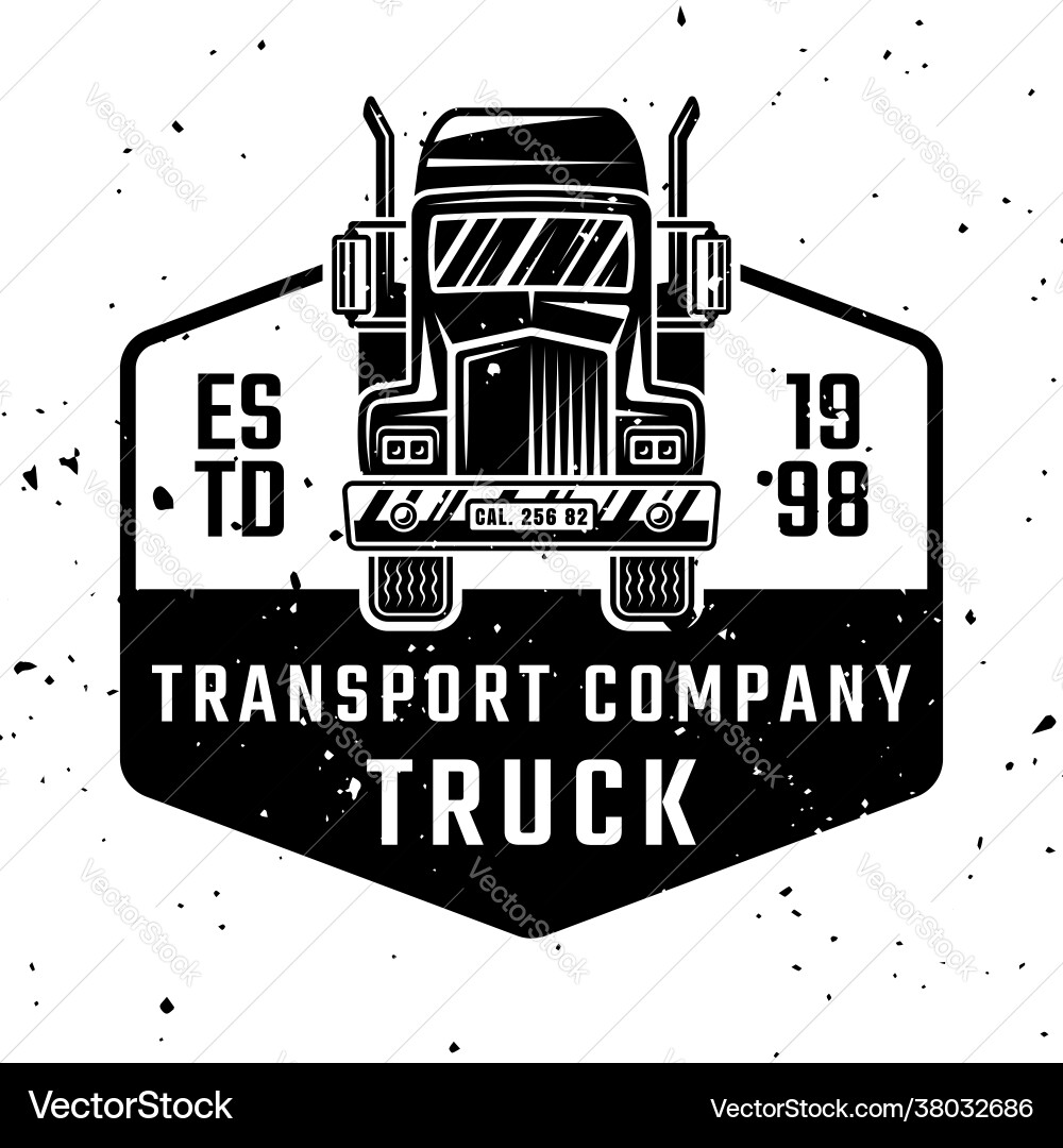 Cargo transport company monochrome emblem Vector Image
