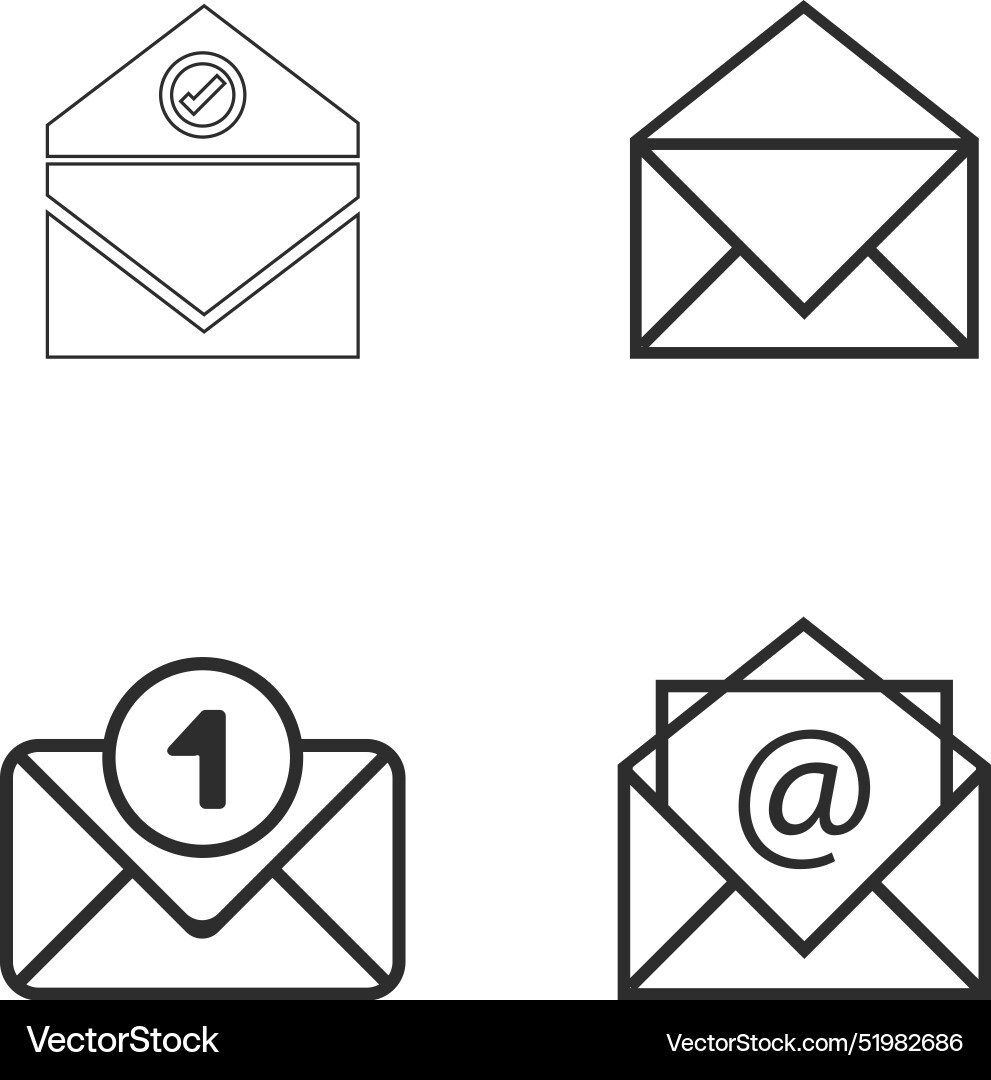 Email icon set Royalty Free Vector Image - VectorStock