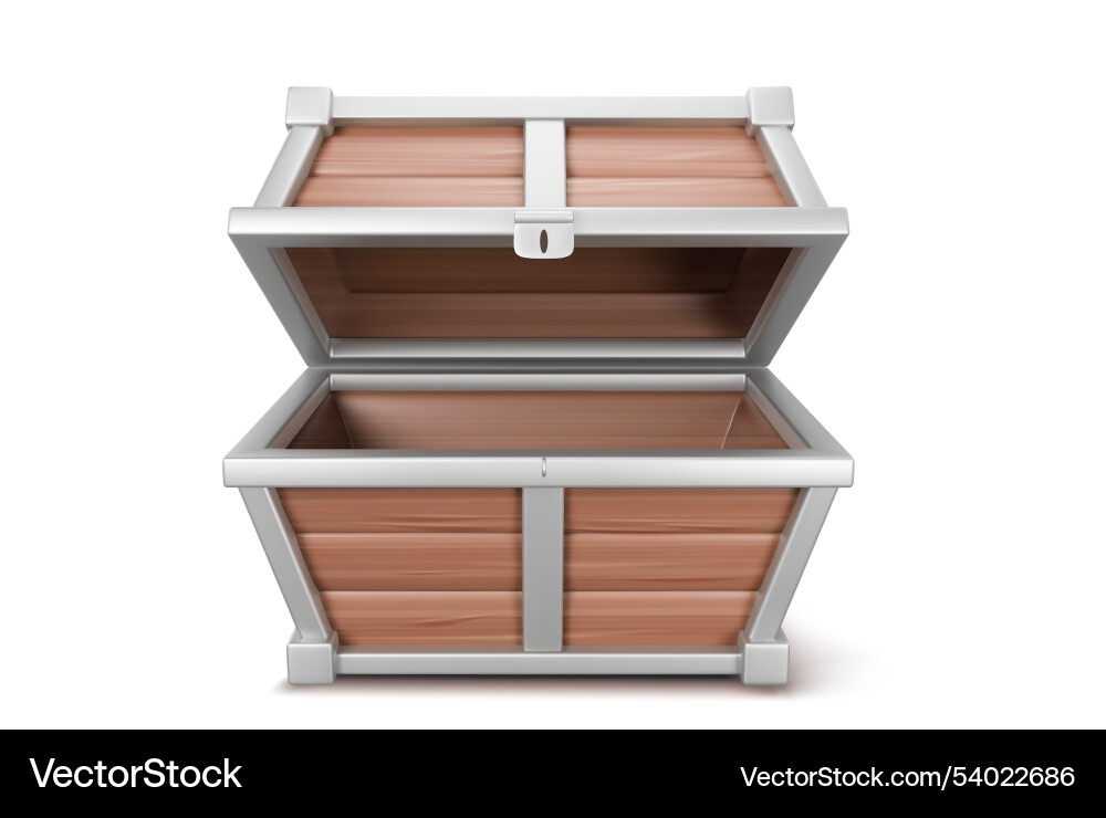 Empty treasure chest isolated on white background Vector Image