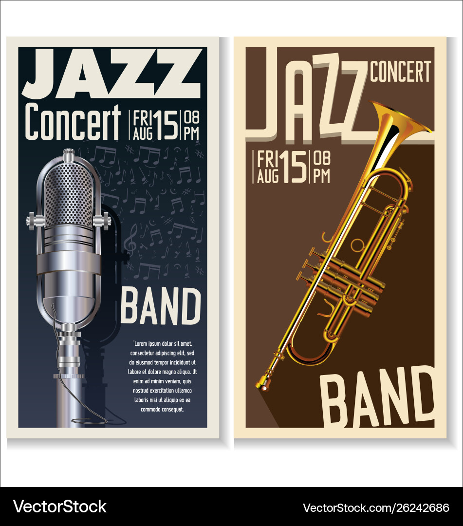 Jazz concert banner Royalty Free Vector Image - VectorStock