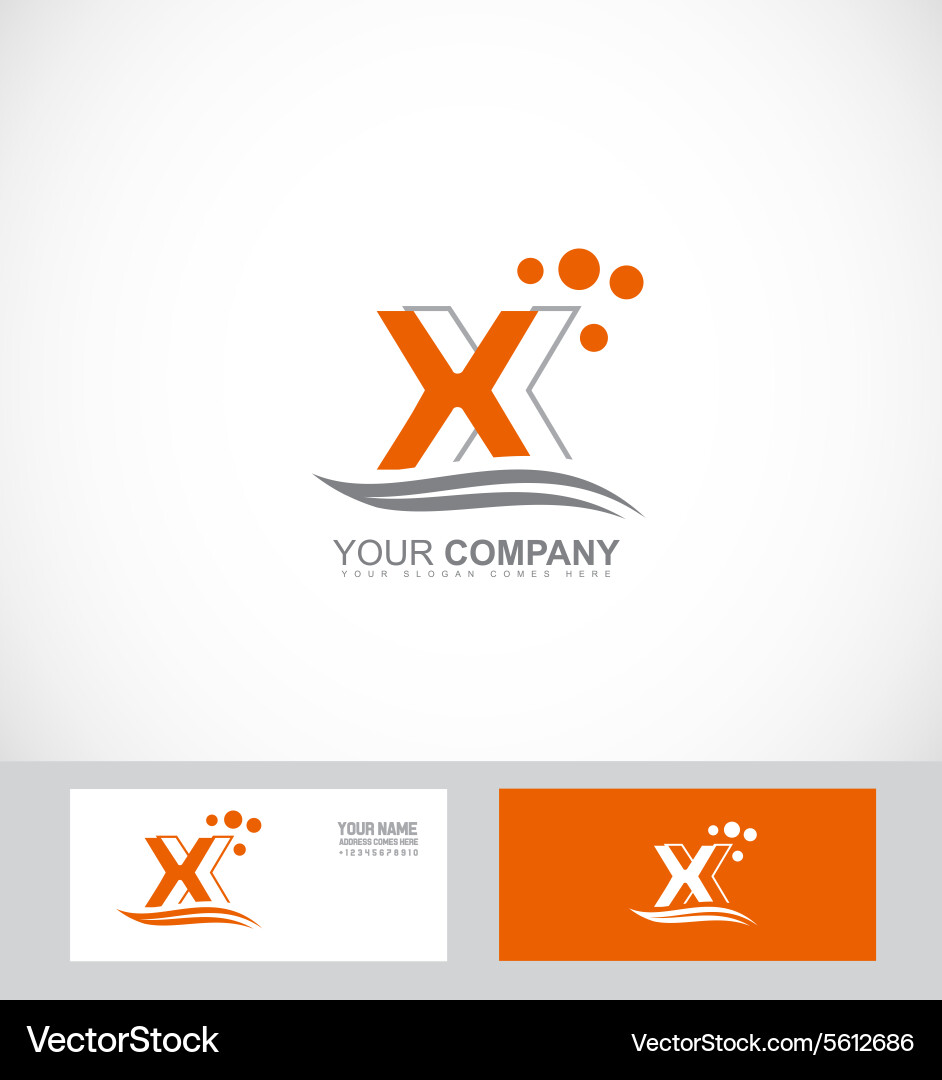 Letter x orange logo Royalty Free Vector Image