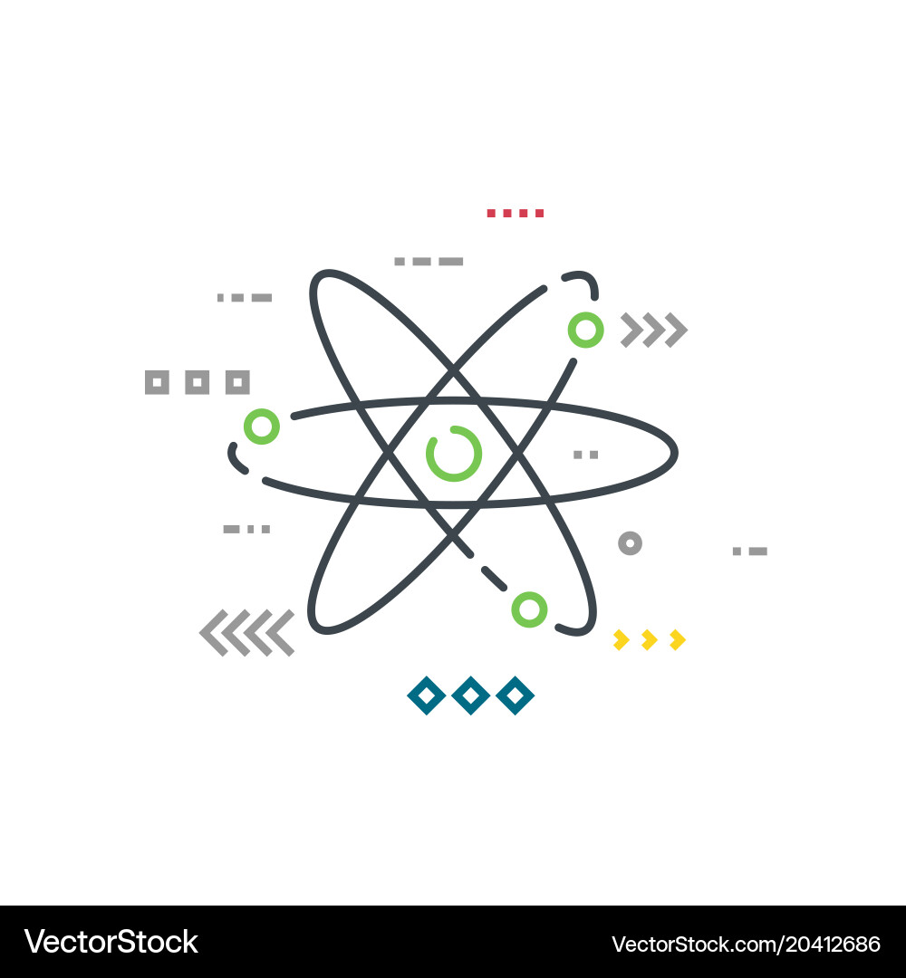 Line style atom model Royalty Free Vector Image